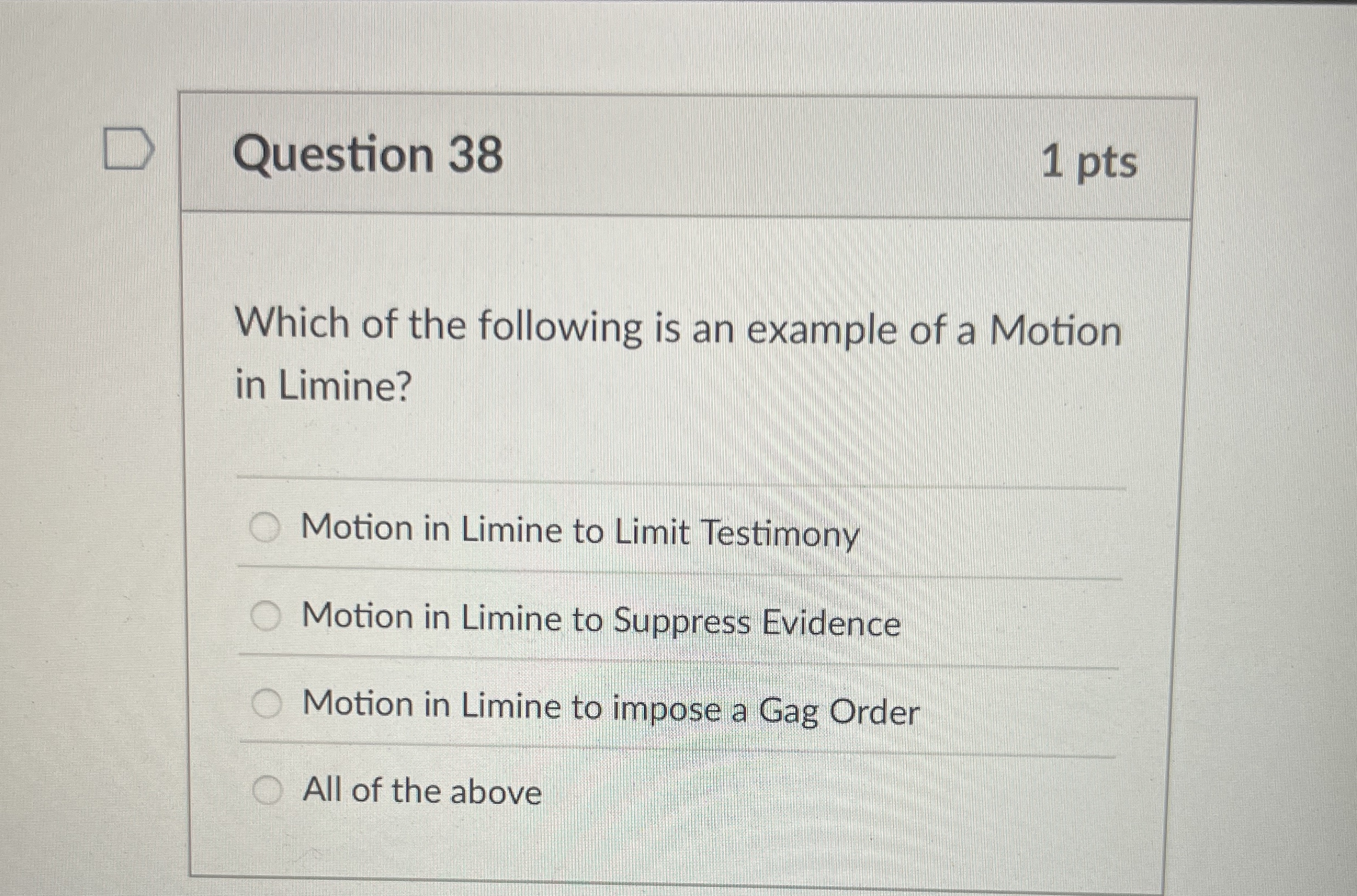 Solved Question 38Which of the following is an example of a | Chegg.com
