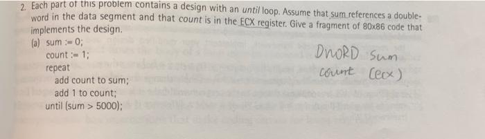Solved 2. Each part of this problem contains a design with | Chegg.com