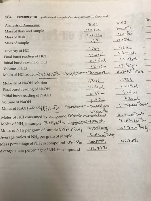 Solved EXERCISE 20 NAME LAB SECTION Report on Part III | Chegg.com