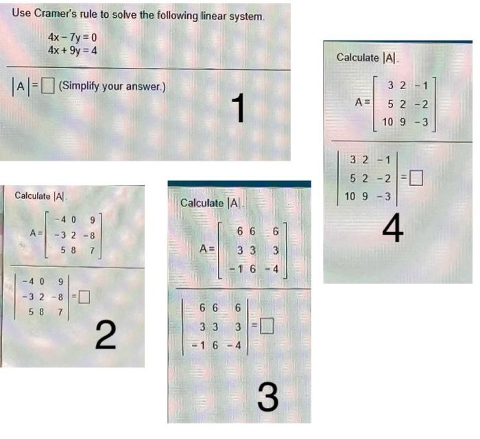 Solved Use Cramer's rule to solve the following linear | Chegg.com