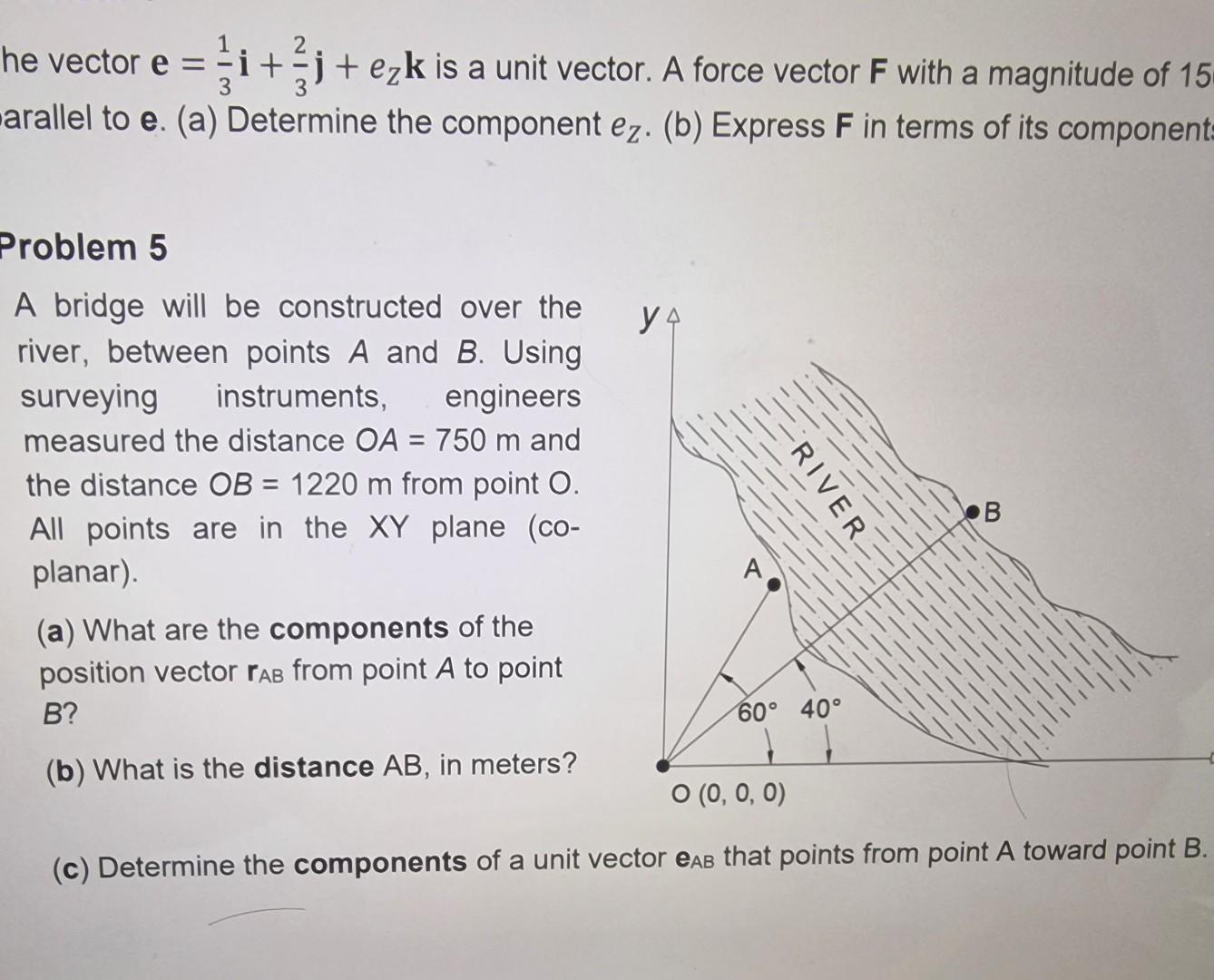 Solved For the given coordinate system, express the position | Chegg.com