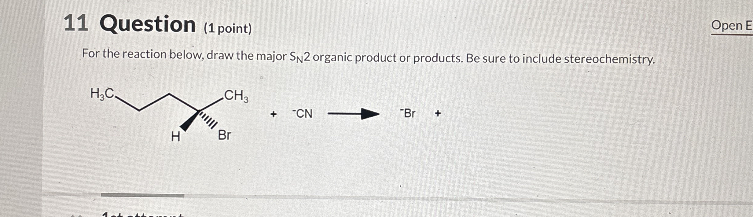 Solved 11 ﻿Question (1 ﻿point)For the reaction below, draw | Chegg.com