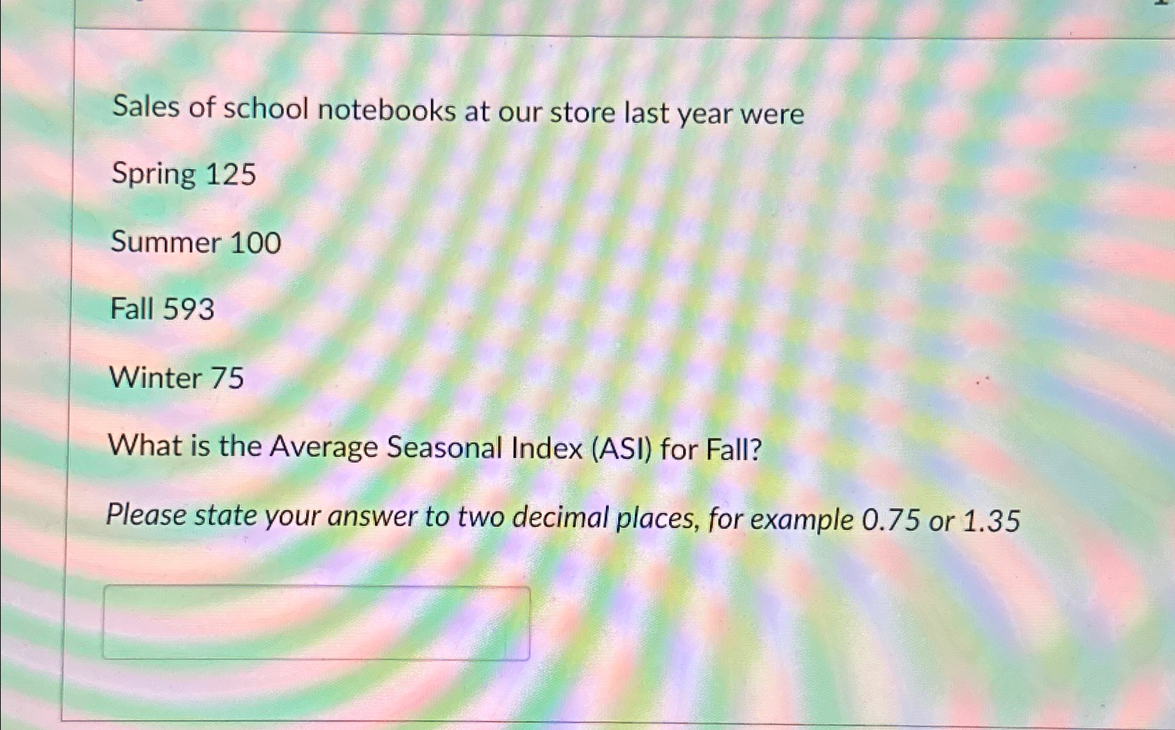 Solved Sales of school notebooks at our store last year | Chegg.com