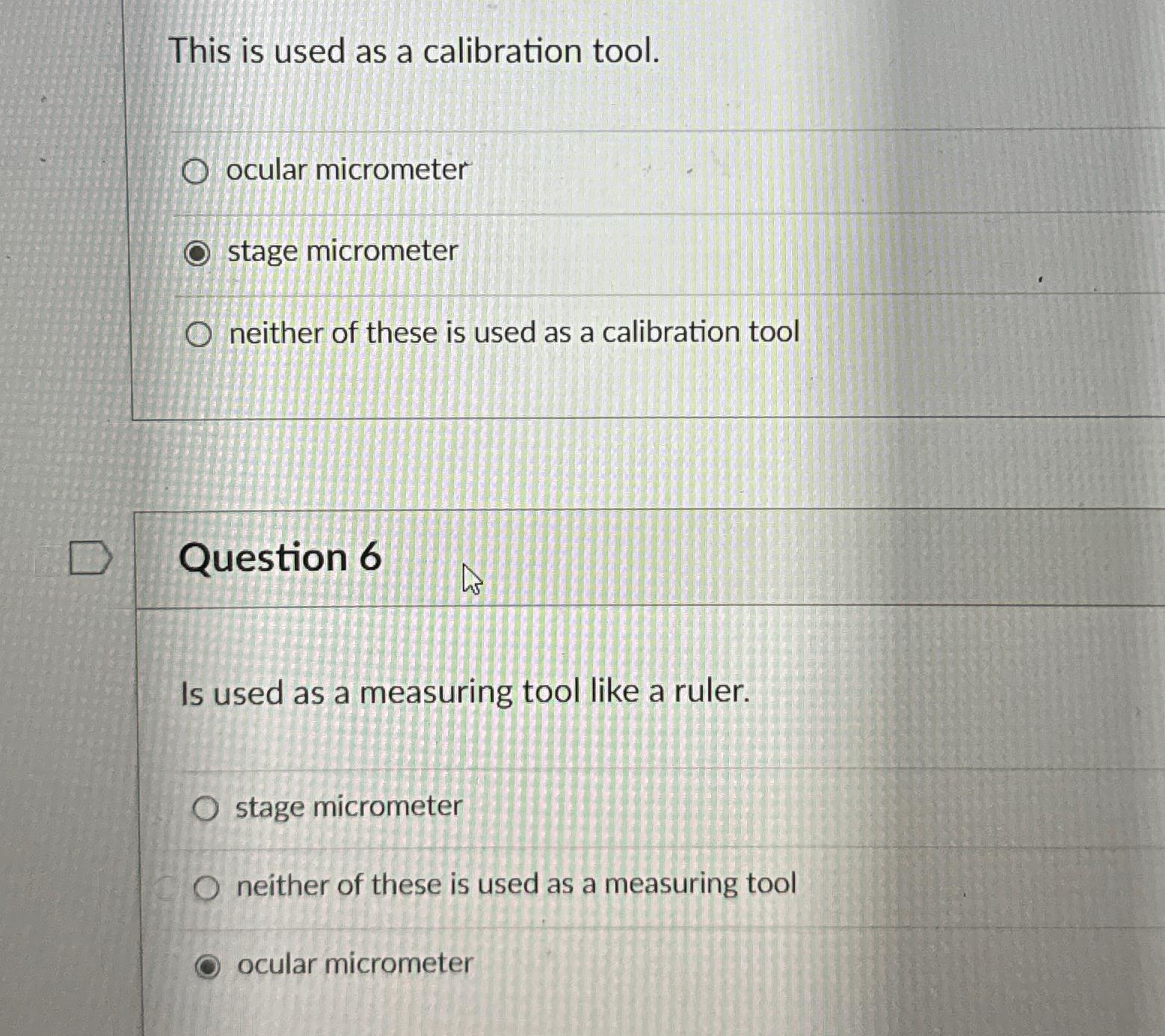 Solved This is used as a calibration tool.ocular | Chegg.com