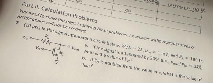 Solved Part II. Calculation Problems rou need to show the | Chegg.com