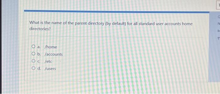 What is the name of the parent directory (by default) | Chegg.com