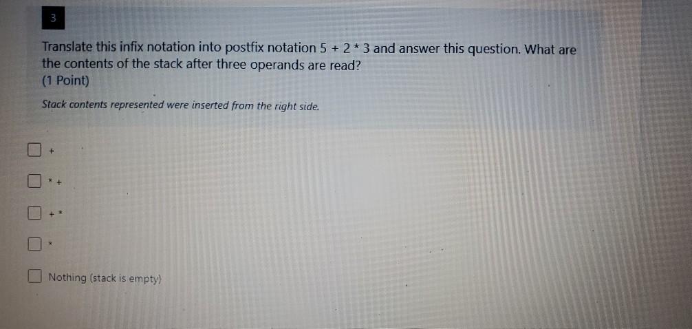 Solved 3 Translate this infix notation into postfix notation | Chegg.com