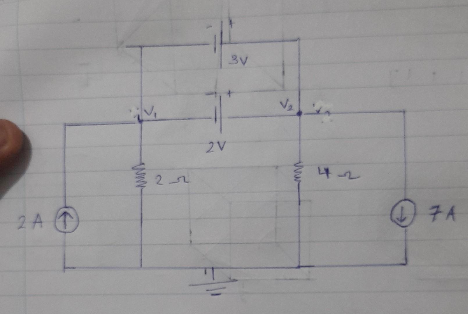 Solved calculate the node voltages V1 and V2 as shown in the | Chegg.com