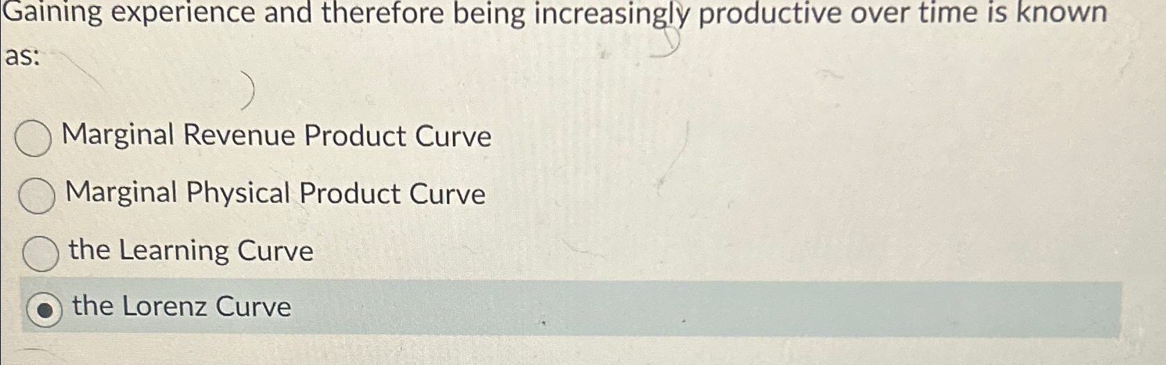 Solved Gaining experience and therefore being increasingly | Chegg.com