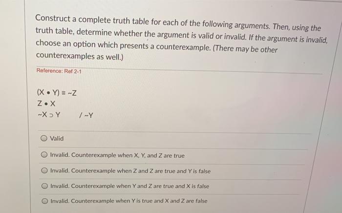 Solved Construct a complete truth table for each of the | Chegg.com