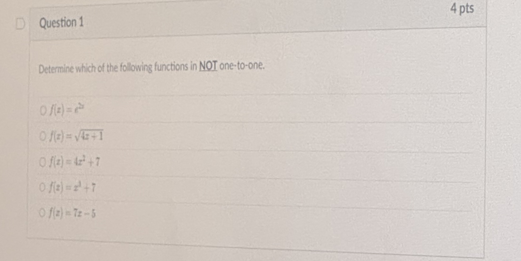 Solved Question 1Determine which of ﻿the following functions | Chegg.com