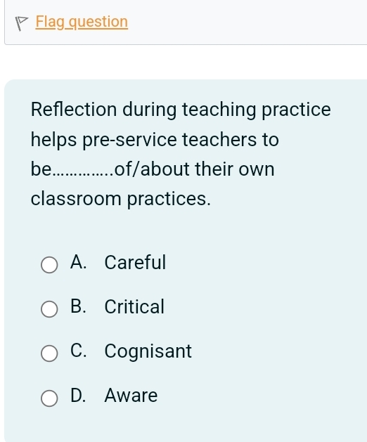 Solved Flag_questionReflection during teaching practice | Chegg.com