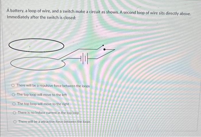 Solved A battery, a loop of wire, and a switch make a | Chegg.com