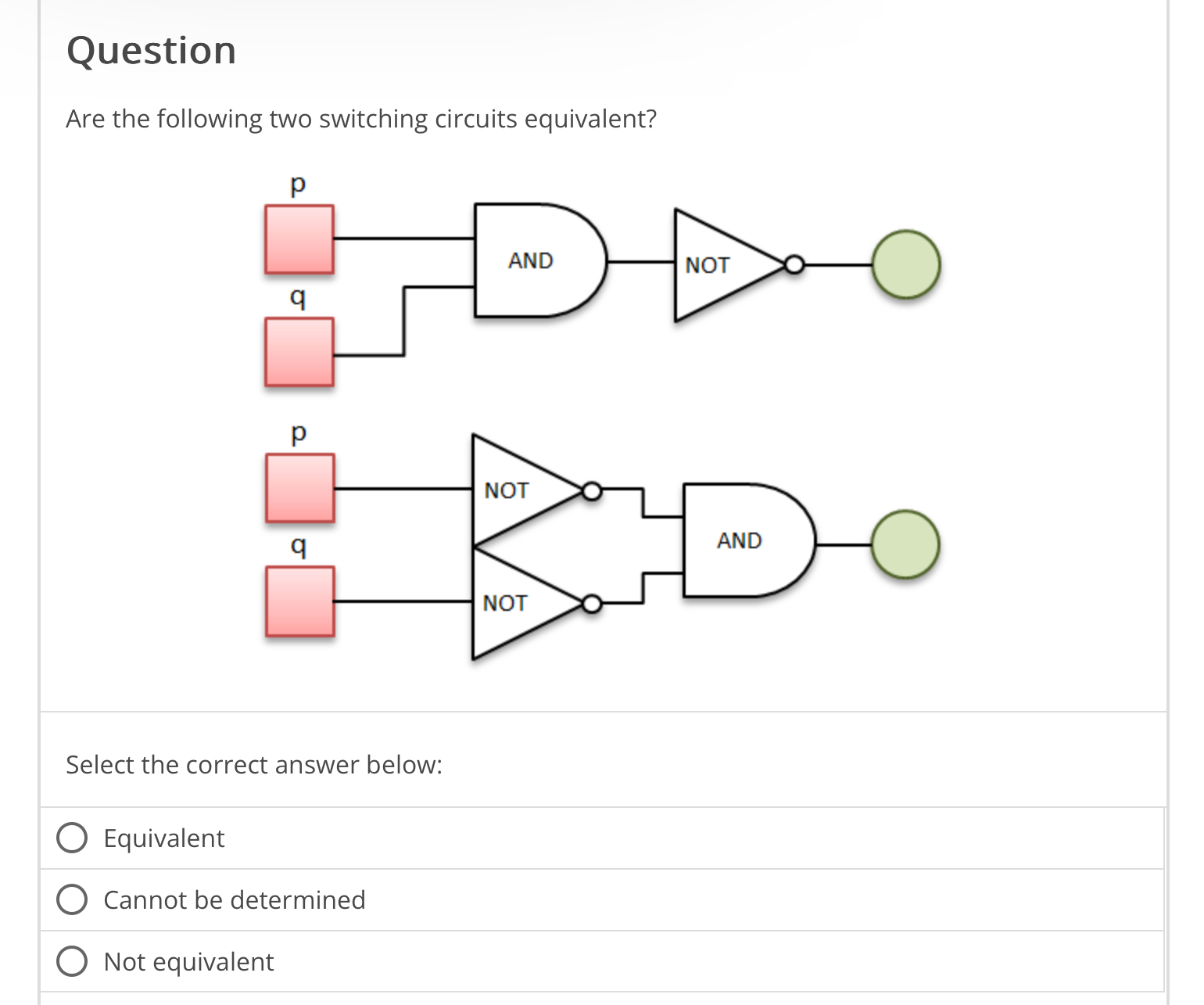 Solved Are the following two switching circuits | Chegg.com