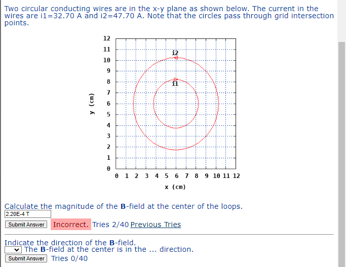 Solved Two circular conducting wires are in the x-y ﻿plane | Chegg.com