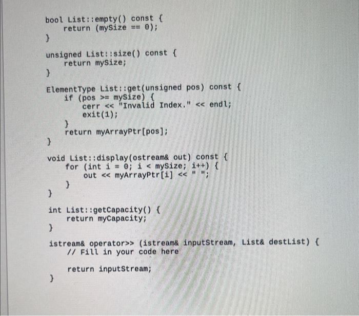 Solved I have no clue how to overload the istream& operator | Chegg.com
