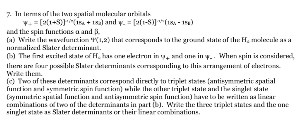 Solved In terms of the two spatial molecular | Chegg.com