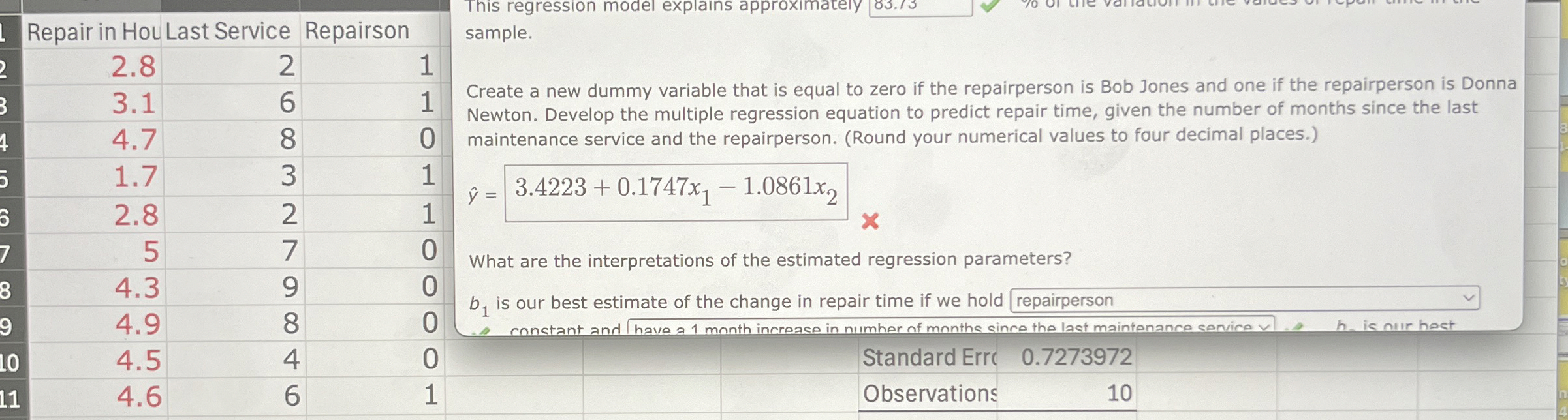 Solved sample.Create a new dummy variable that is equal to | Chegg.com