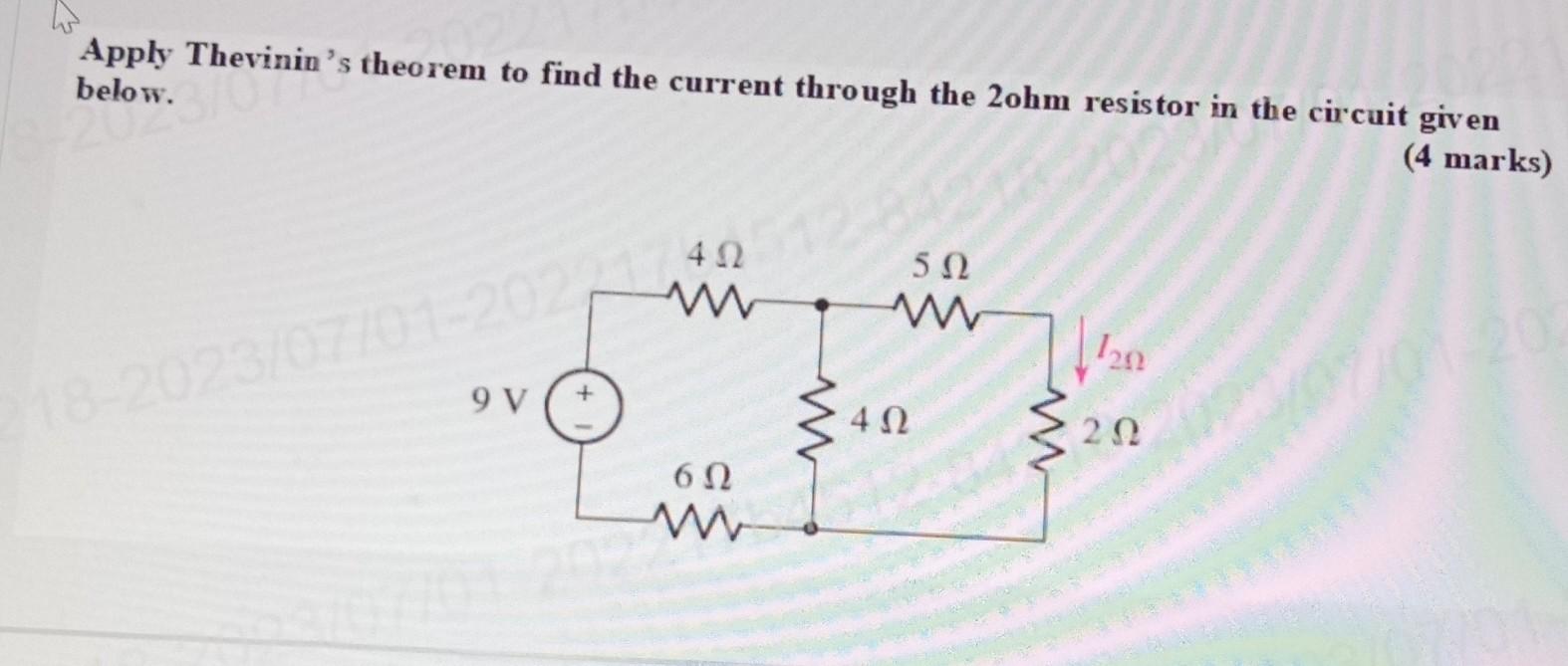Solved Apply Thevinin's theorem to find the current through | Chegg.com