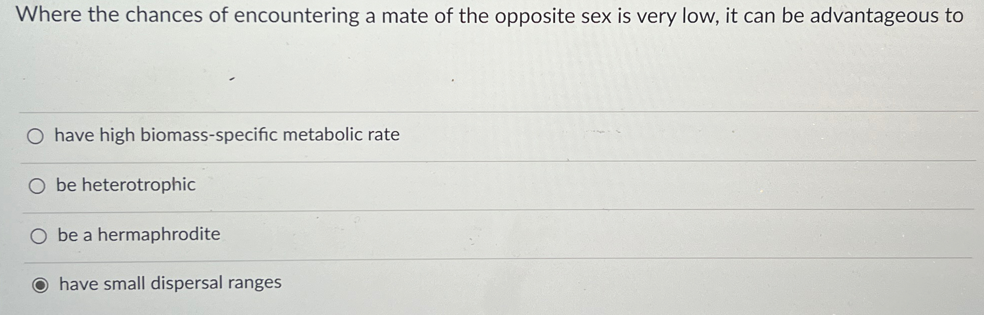 Solved Where the chances of encountering a mate of the | Chegg.com