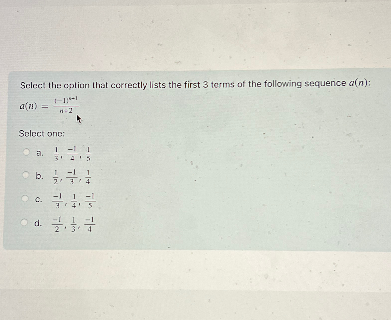 Solved Select the option that correctly lists the first 3 | Chegg.com
