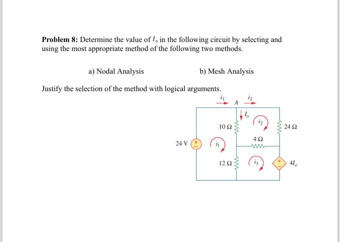 Solved Problem 8: Determine the value of I0 ﻿in the | Chegg.com
