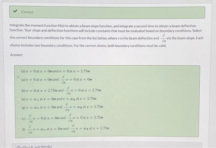 Solved For the beam and loading shown, use discontinuity | Chegg.com