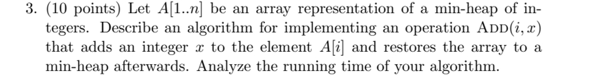 Solved (10 ﻿points) ﻿Let A[1..n] ﻿be an array representation | Chegg.com