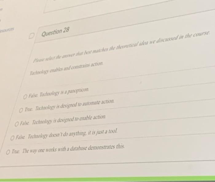 Solved Question 28 Farthoolegy enables and constrains | Chegg.com