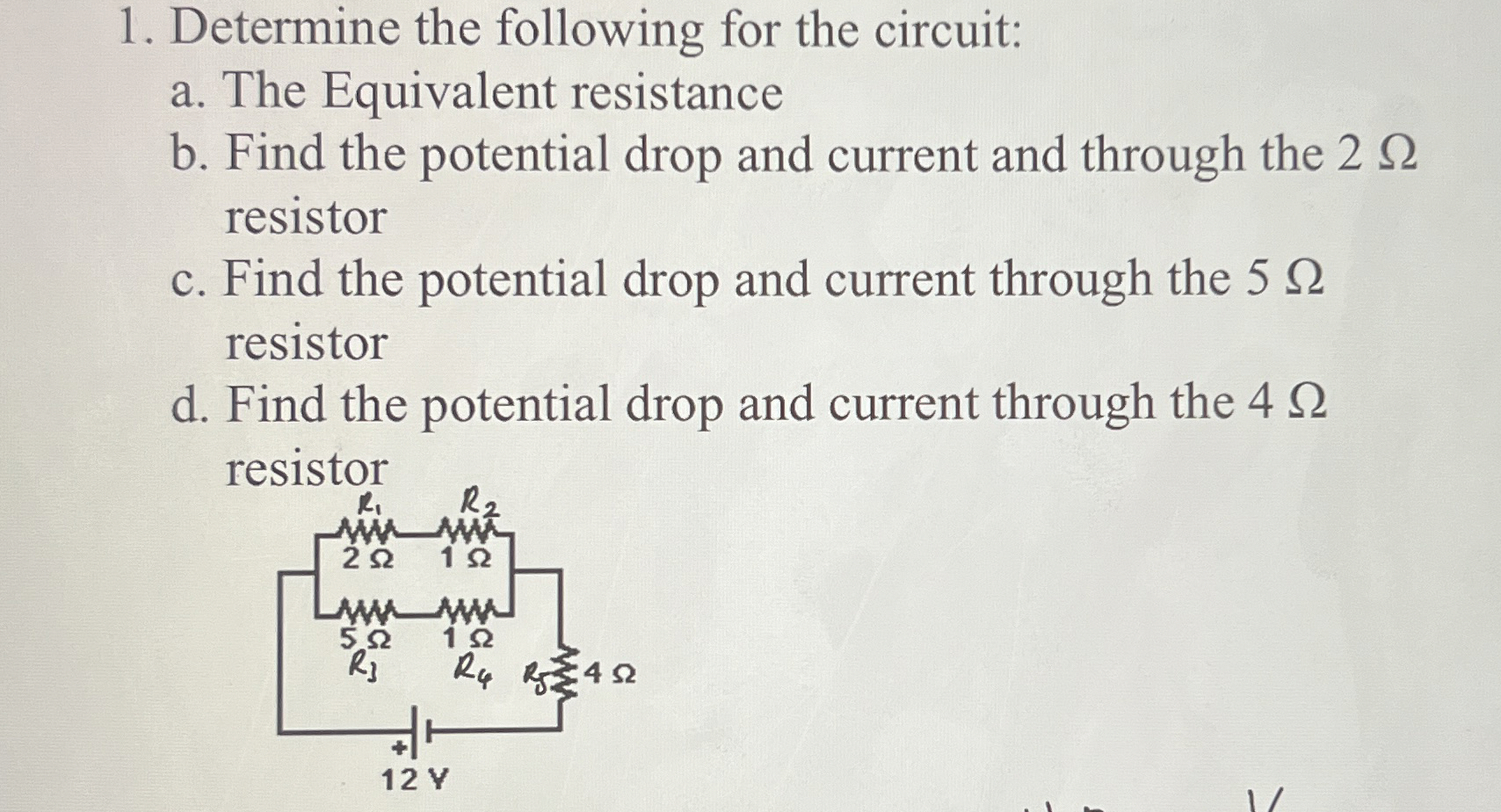 Solved Determine the following for the circuit:a. ﻿The | Chegg.com