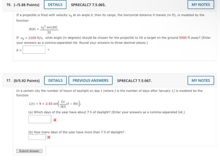 Solved If a projectile is fired with velocity v0 at an angle | Chegg.com