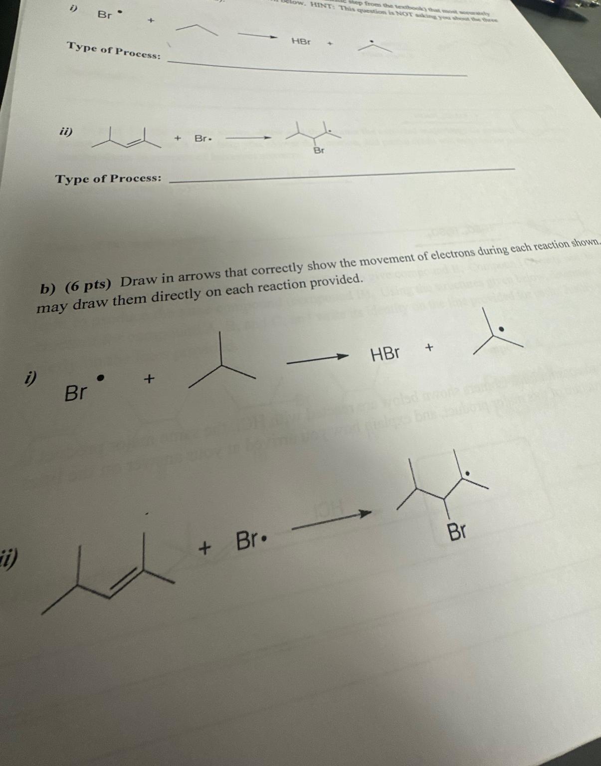 Solved Write the arrow-pushing term (or type of mechanistic | Chegg.com Solved Write the arrow-pushing term (or type of mechanistic | Chegg.com