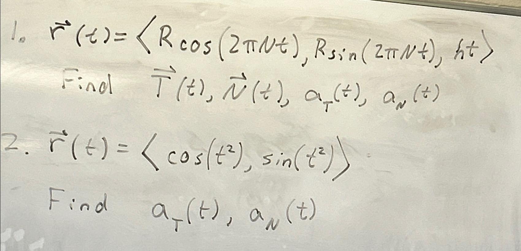 Solved vec(r)(t)=(:Rcos(2πNt),Rsin(2πNt),ht:) ﻿Find | Chegg.com