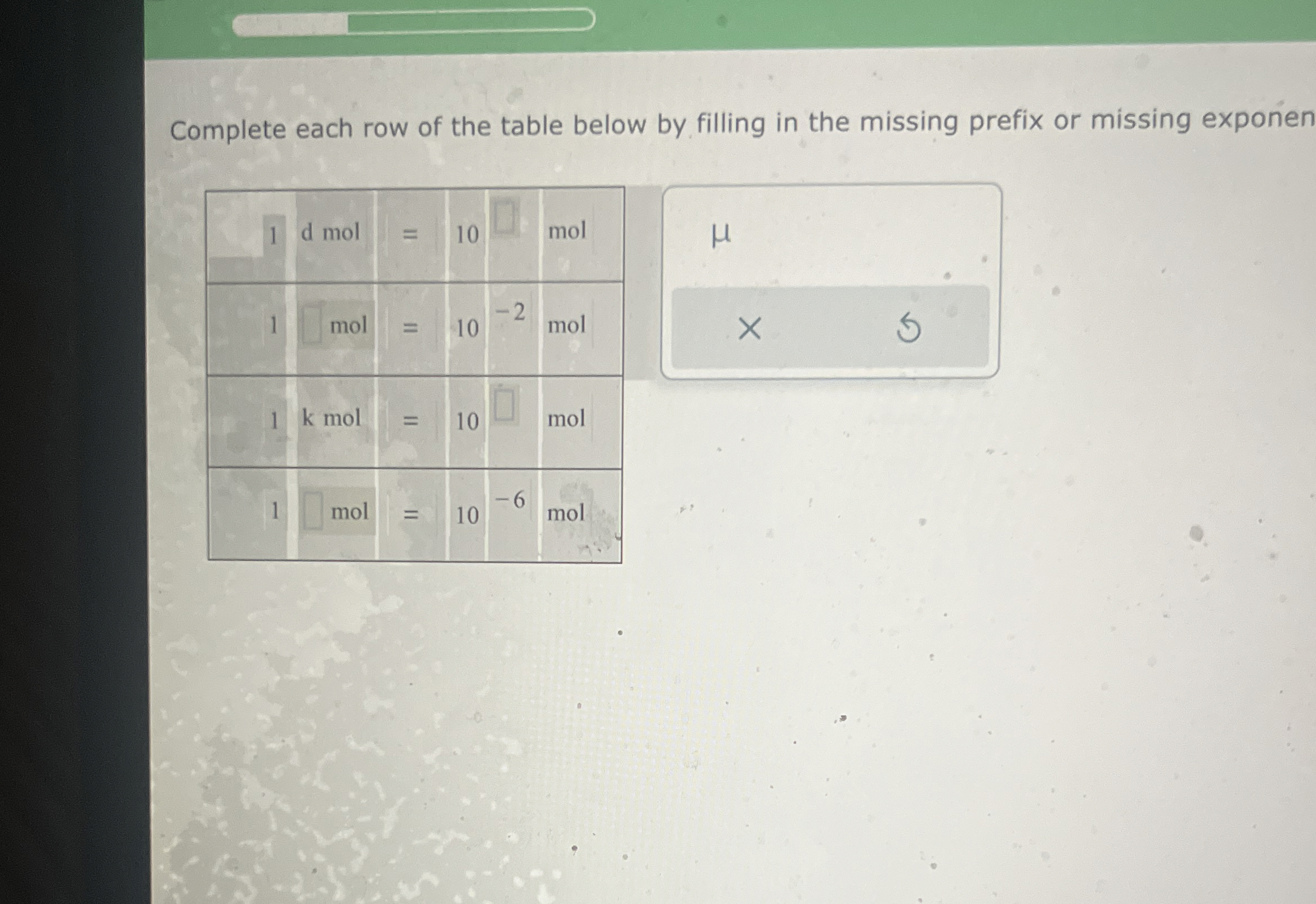 Solved Complete each row of the table below by filling in | Chegg.com