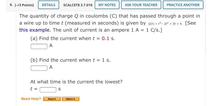 Solved 6. [-13 Points) DETAILS SCALCET8 3.7.019. MY NOTES | Chegg.com Solved 6. [-13 Points) DETAILS SCALCET8 3.7.019. MY NOTES | Chegg.com