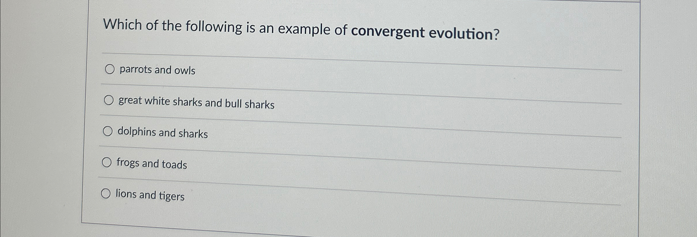 Solved Which of the following is an example of convergent | Chegg.com
