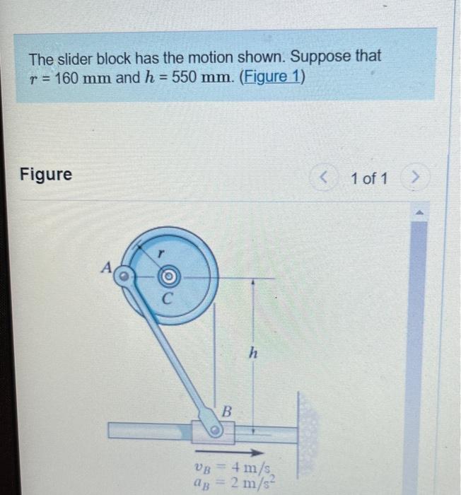 Solved The slider block has the motion shown. Suppose that | Chegg.com