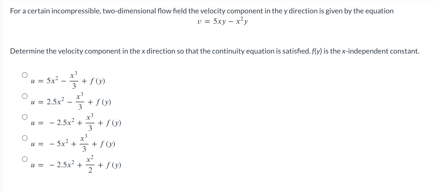 Solved For a certain incompressible, two-dimensional flow | Chegg.com