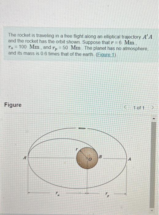 The rocket is traveling in a free flight along an | Chegg.com