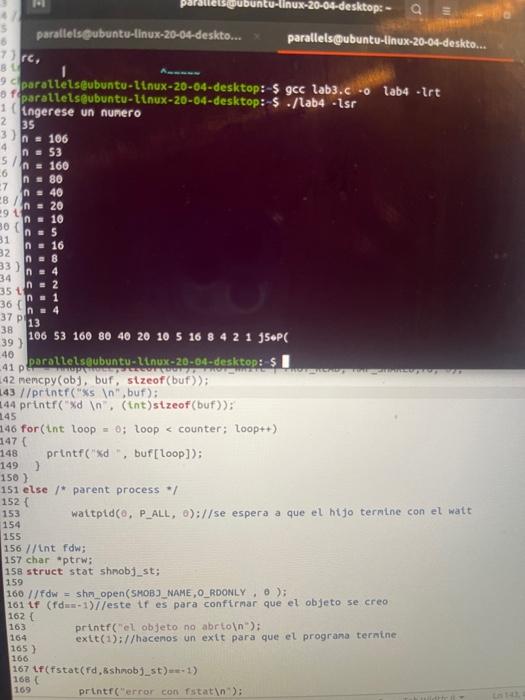 Solved so i have a code in c that has a fork the child takes | Chegg.com