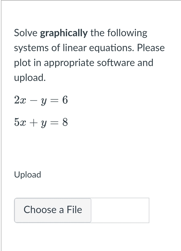 Solved Solve graphically the following systems of linear | Chegg.com