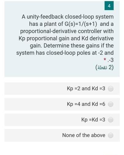 Solved 4 A unity-feedback closed-loop system has a plant of | Chegg.com