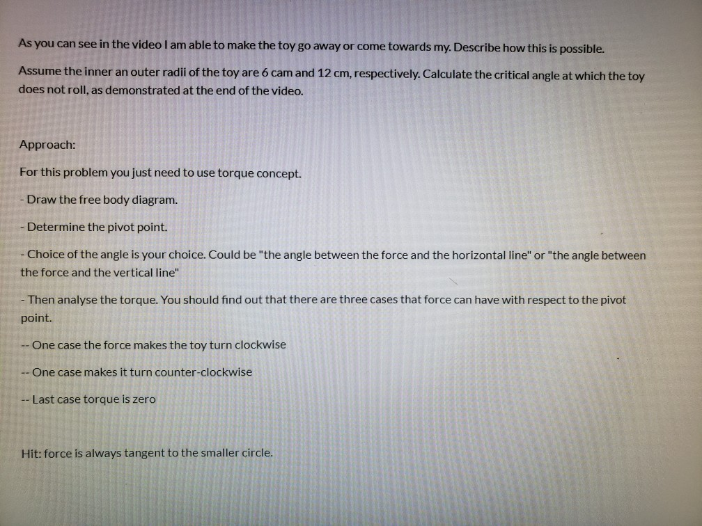 Solved Torque Concept. Calculate the critical angle. Draw | Chegg.com