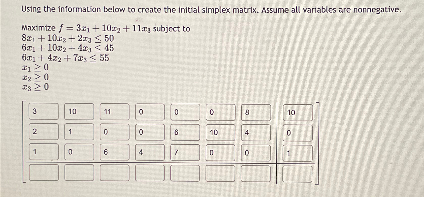 Solved Using the information below to create the initial | Chegg.com
