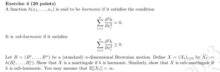 Solved Exercise 4 (20 points) A function h(x1,…,xn) is said | Chegg.com