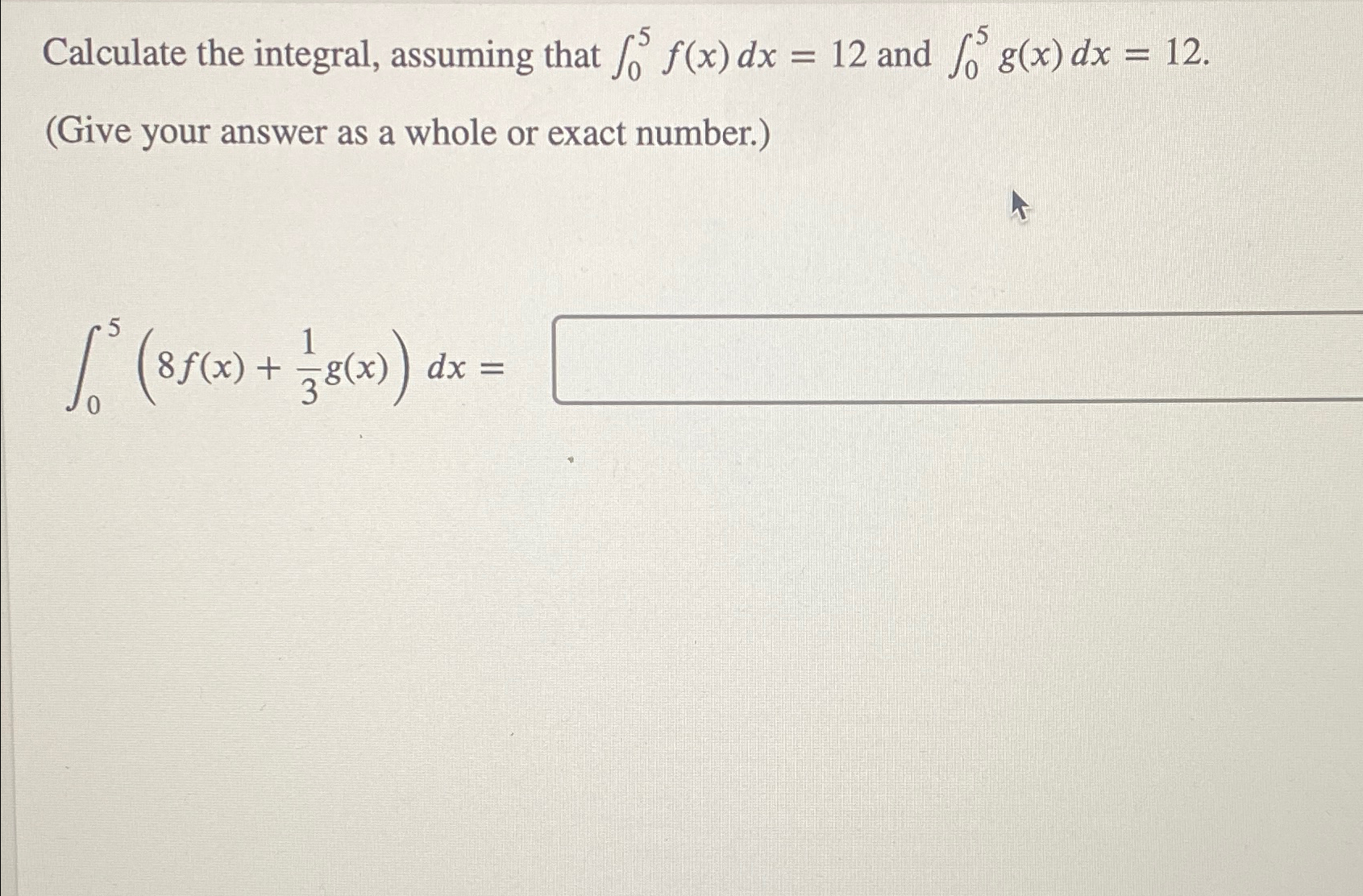 Solved Calculate the integral, assuming that ∫05f(x)dx=12 | Chegg.com