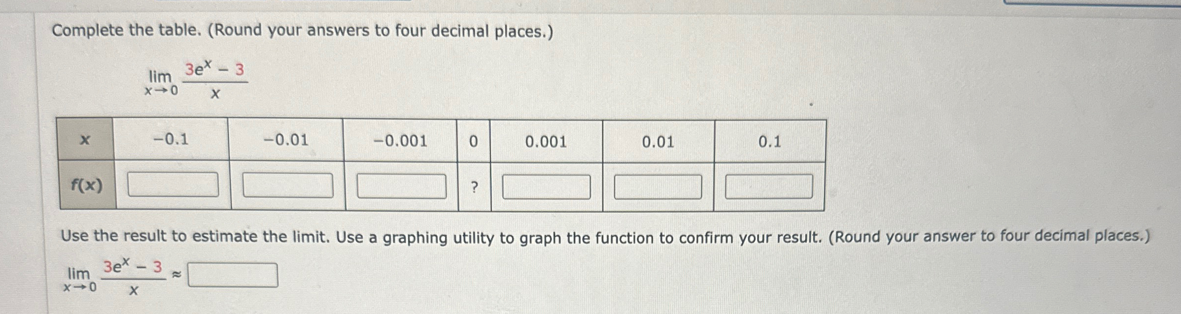 Solved Complete the table. (Round your answers to four | Chegg.com