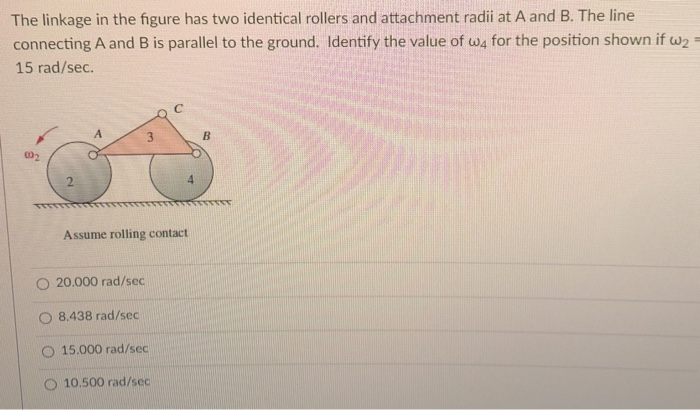 The linkage in the figure has two identical rollers | Chegg.com