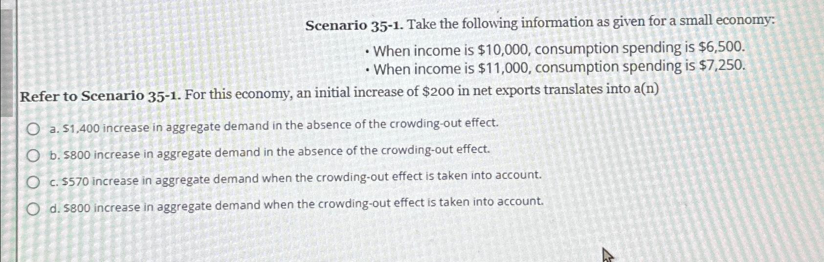 Solved Scenario 35-1. ﻿Take the following information as | Chegg.com
