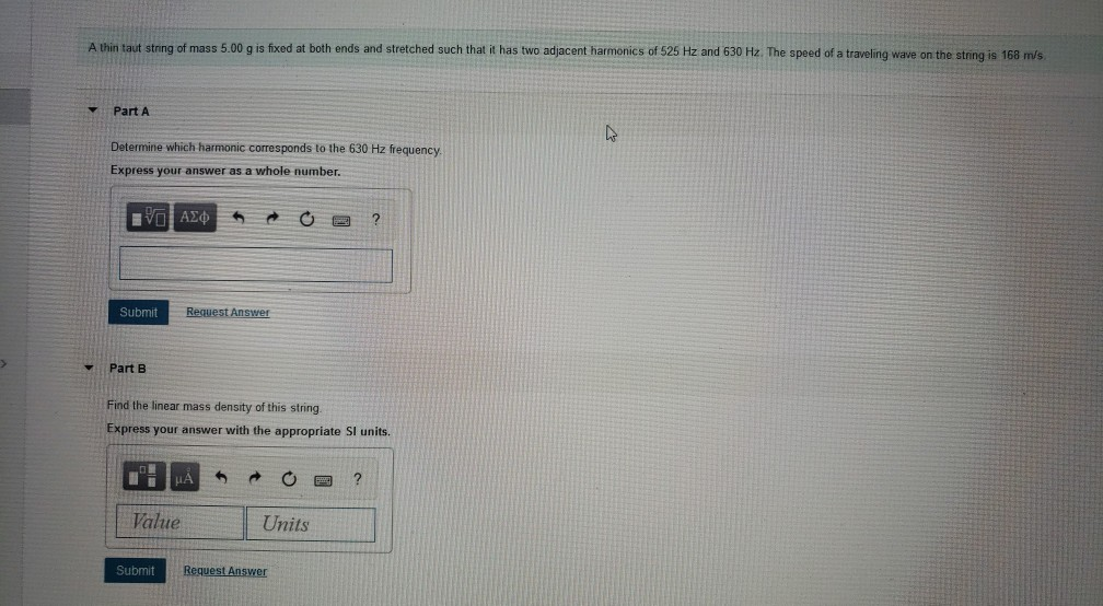 Solved A thin taut string of mass 5.00 g is fixed at both | Chegg.com
